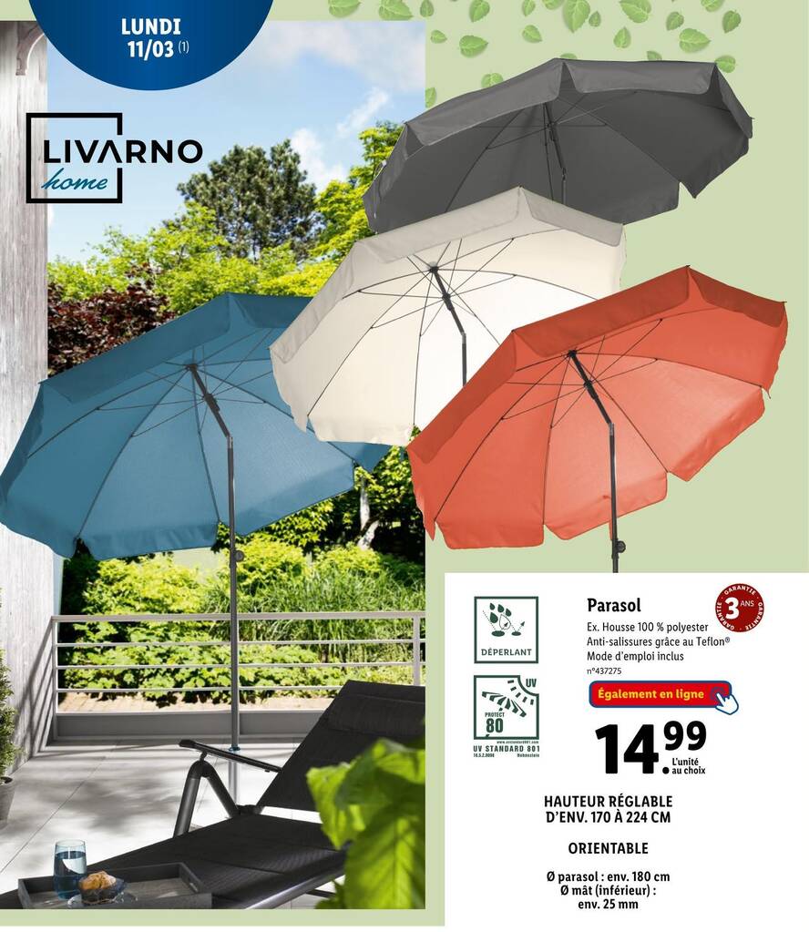Parasol Lidl Mars 2023