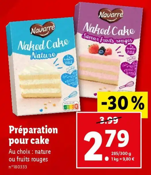 Préparation pour cake