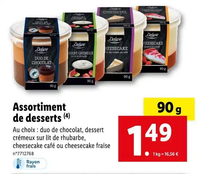 Deluxe Assortiment de desserts