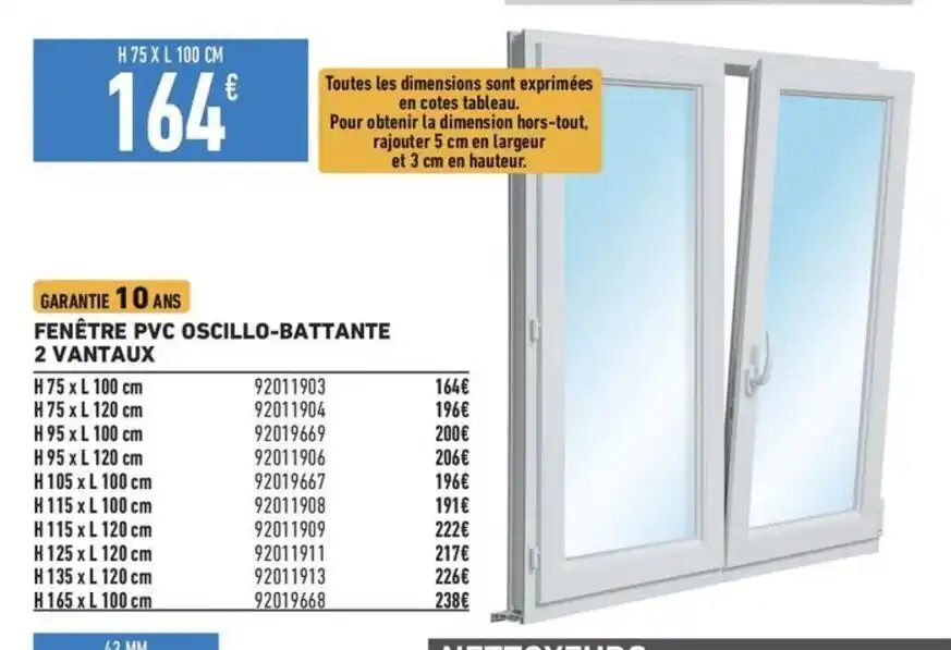 FENÊTRE PVC OSCILLO-BATTANTE