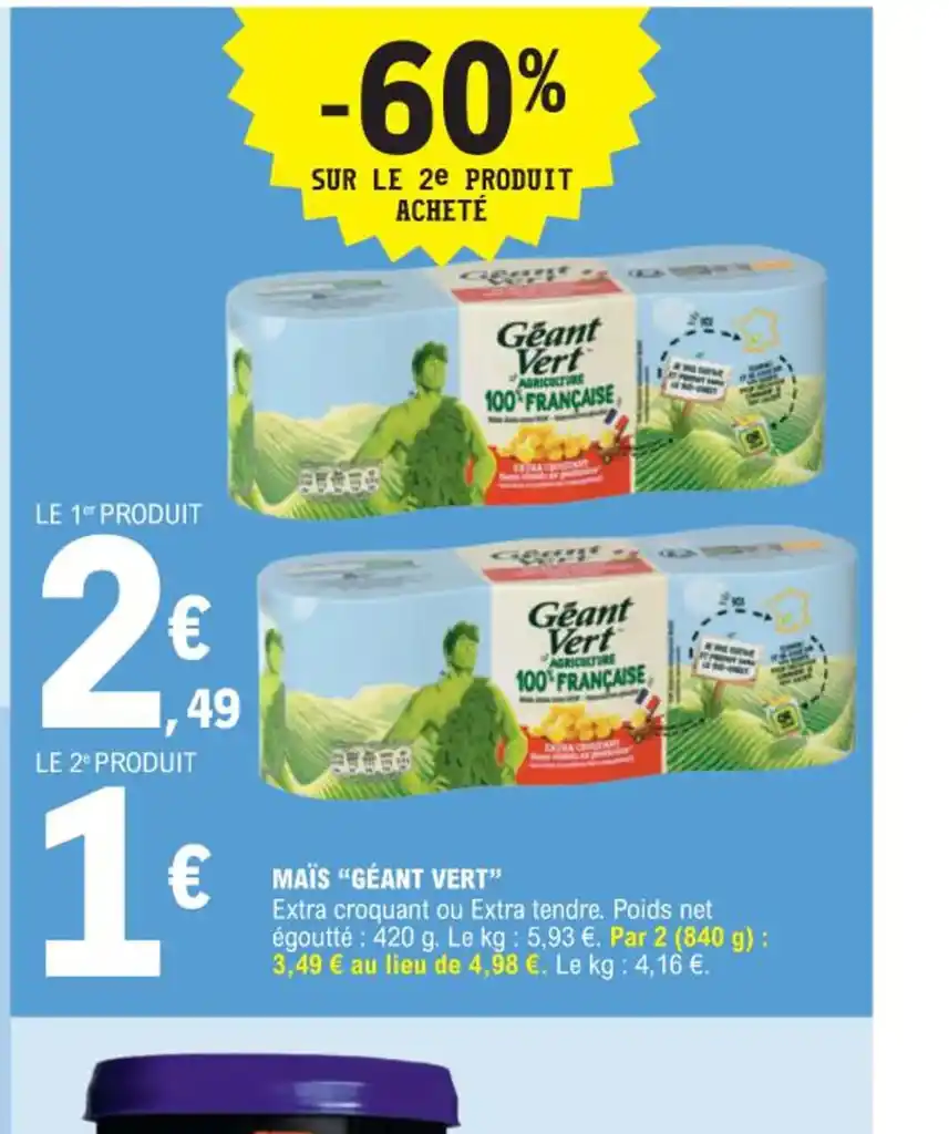 MAÏS "GÉANT VERT”