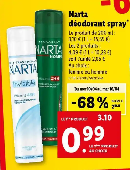 Narta déodorant spray*
