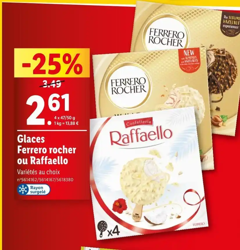 Ferrero rocher / Raffaello Glaces