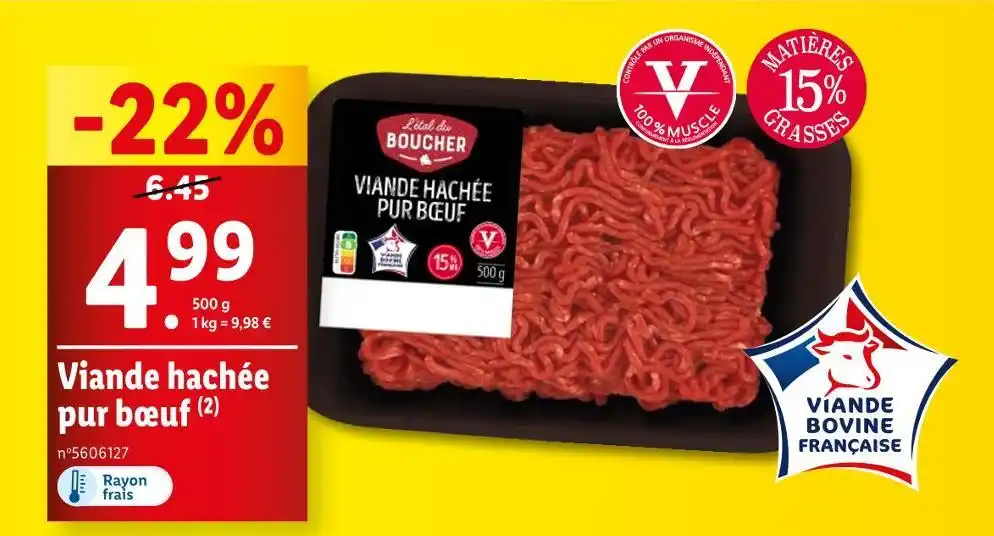 L'ÉTAL DU BOUCHER Viande hachée pur bœuf