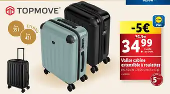TOPMOVE Valise cabine extensible à roulettes
