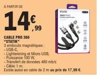 Promotion Exclusives de 7 Cable : Découvrez l'Offre incontournable