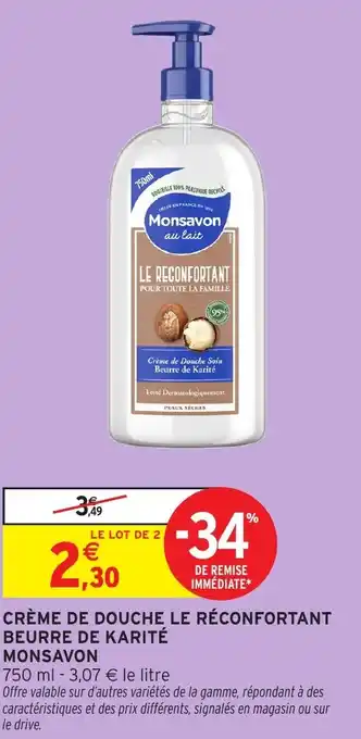 Crème de douche le réconfortant beurre de karité monsavon 750 ml